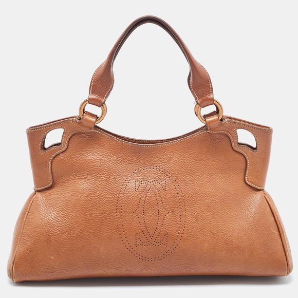 Cartier | Bags | Cartier Brown Leather Small Marcello De Tote | Poshmark